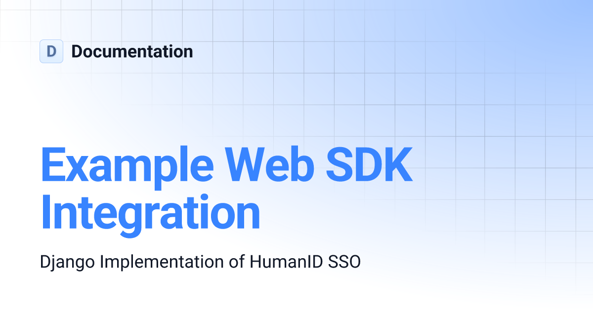 Example Web SDK Integration | Documentation